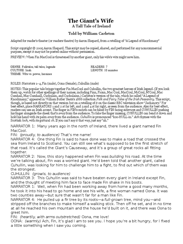 The Giant - Reader's Theater Piece | PDF | Foods