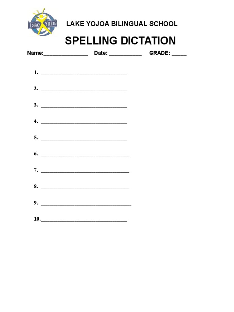 Spelling Dictation Format | PDF | Science & Mathematics