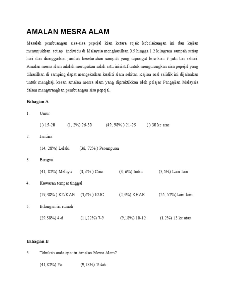 Amalan Mesra Alam | PDF