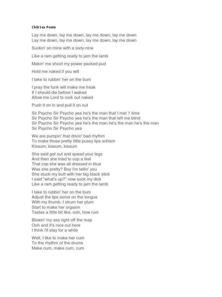 Chili Sex Poem | PDF