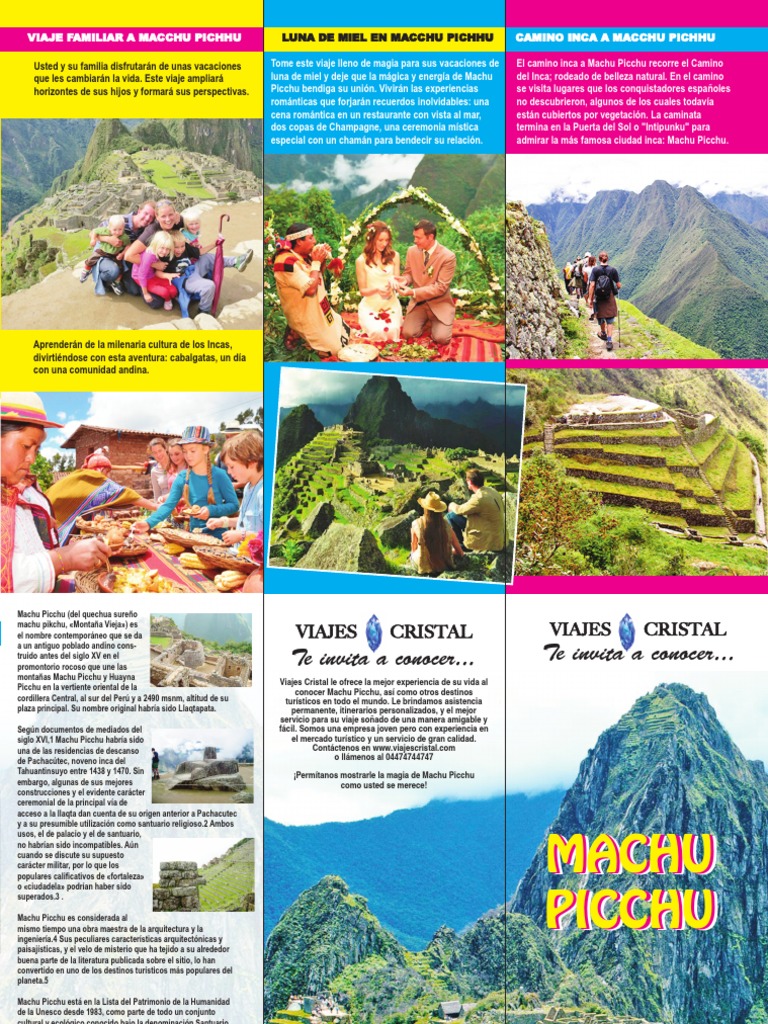 Triptico Machu Pichu | Machu Picchu | Imperio Inca | Prueba gratuita de ...