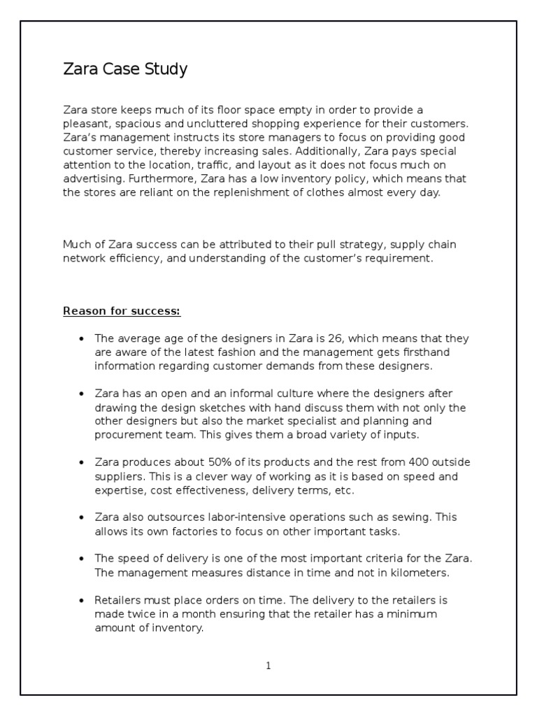 Zara Case Study | PDF | Supply Chain | Retail