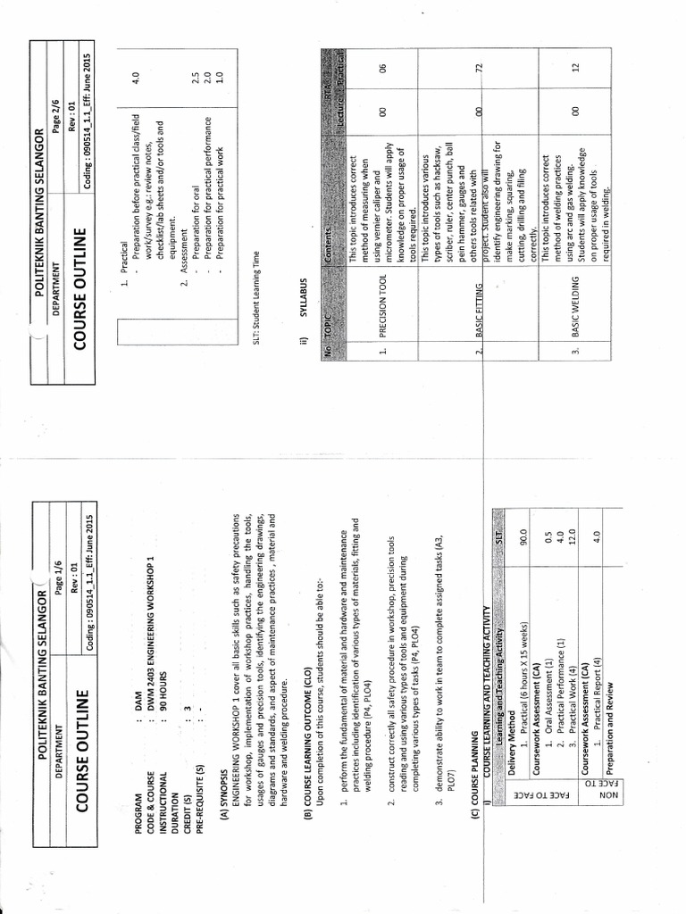 Engineering Workshop 1 | PDF