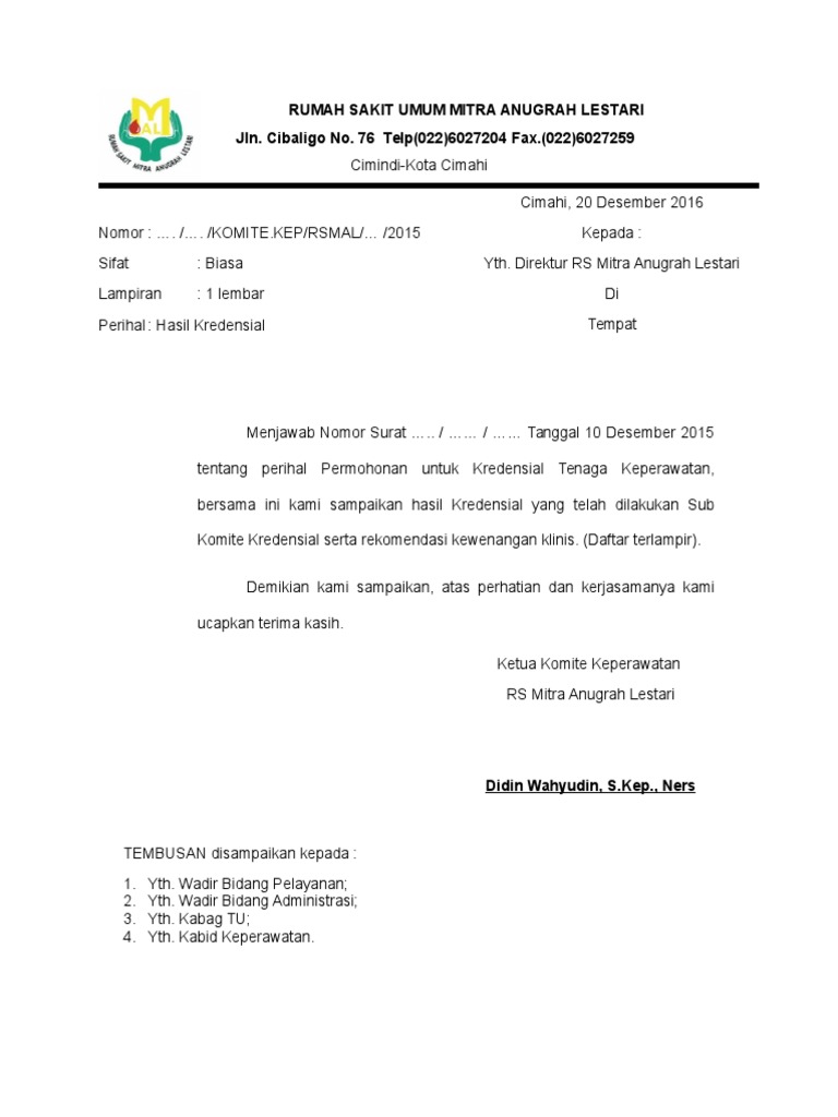 Contoh Pengajuan SK Kredensial | PDF