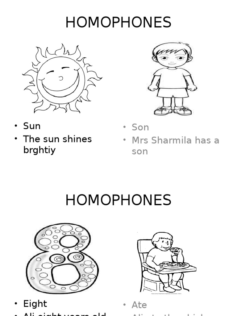 Homophones: - Sun - The Sun Shines Brghtiy | PDF