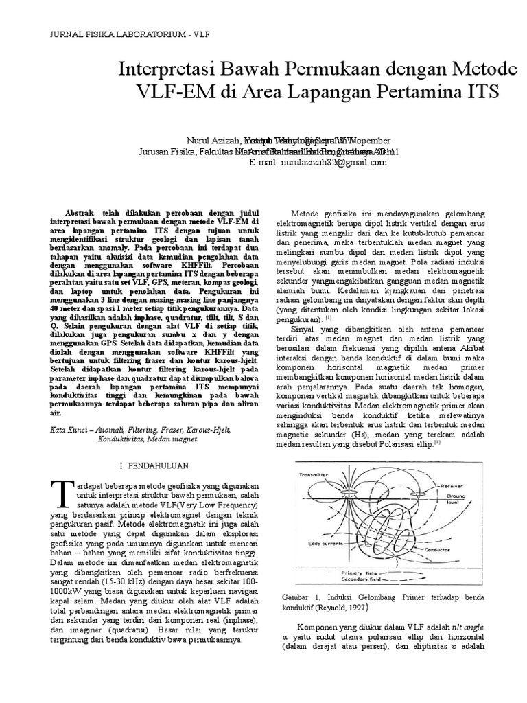 Laporan Fisika Laboratorium Metode VLF (Very Low Frequency) | PDF
