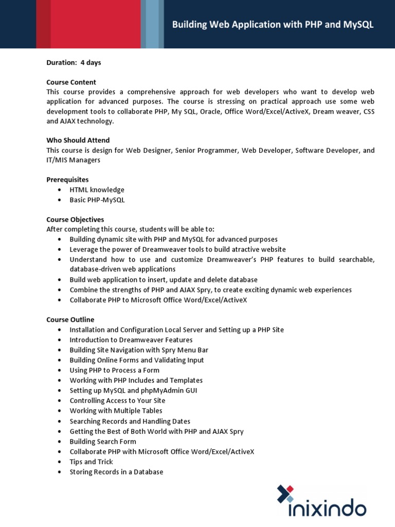 Building Web Application With PHP & MySQL | PDF