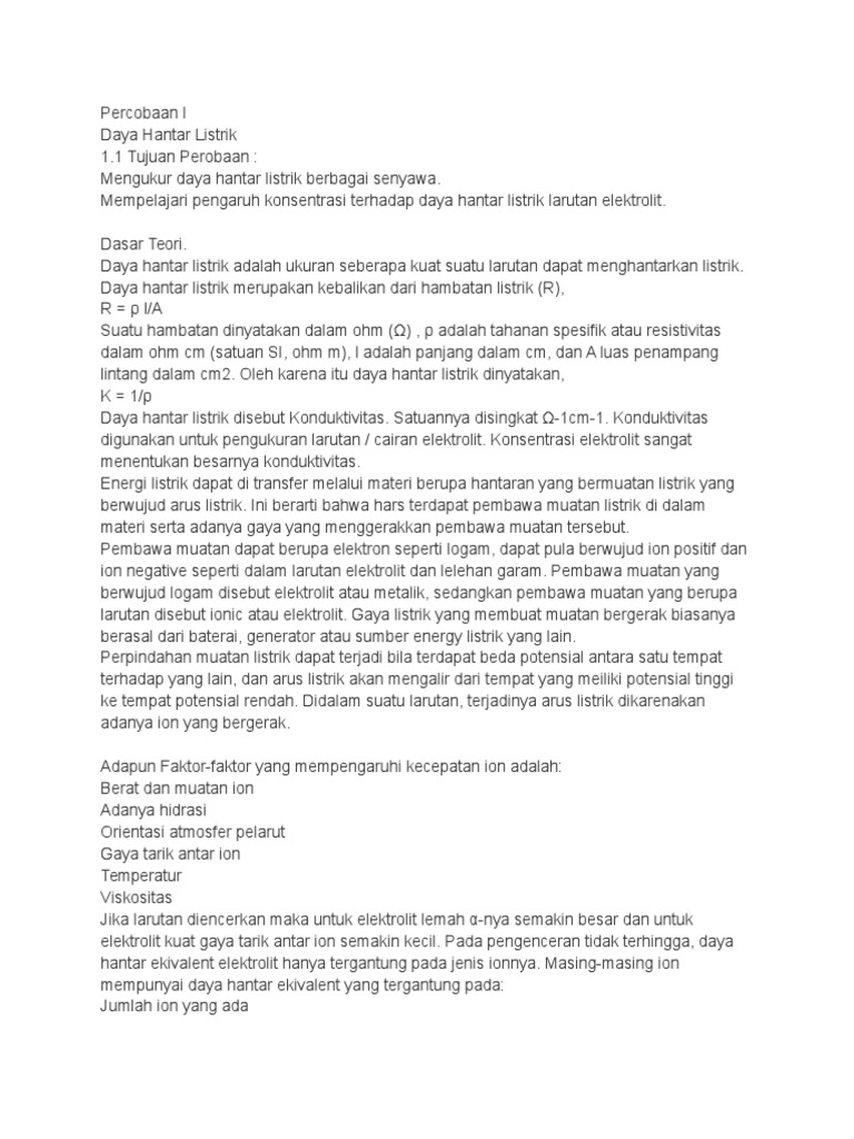 Daya Hantar Listrik | PDF