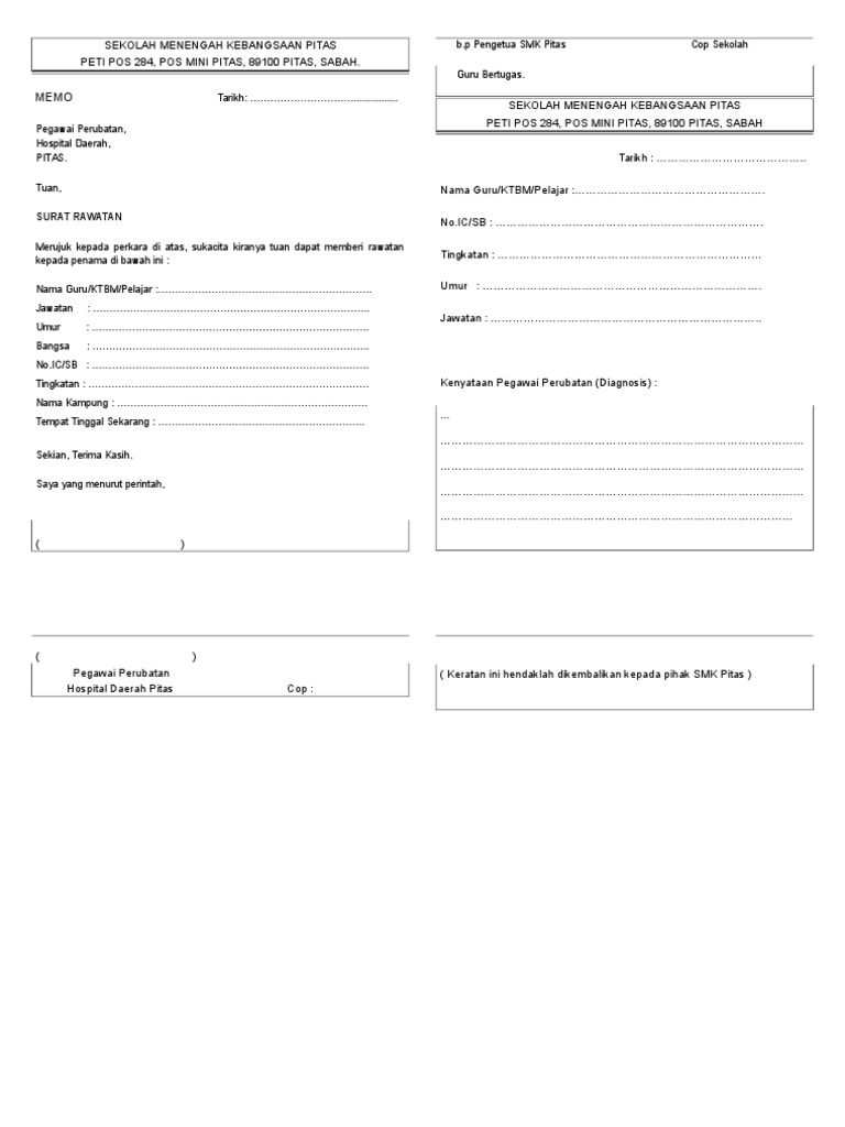 Surat Rawatan | PDF