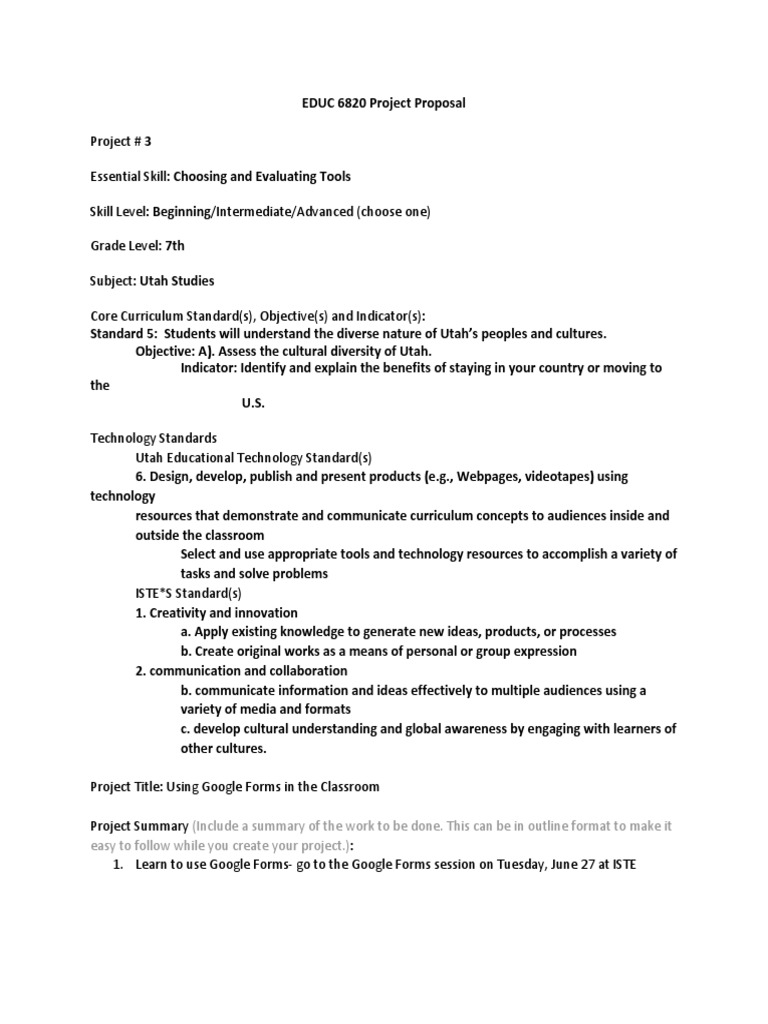 Copyofeduc 6820 Projectproposal 3 | PDF | Curriculum | Pedagogy