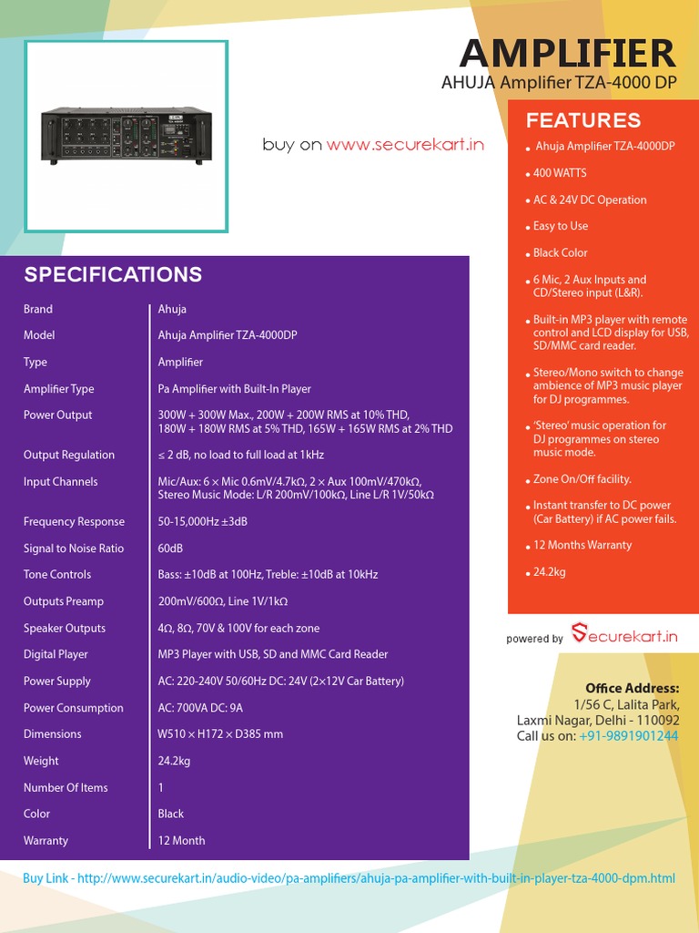 Ahuja TZA-4000 DPM Features & Specifications | Download Free PDF ...