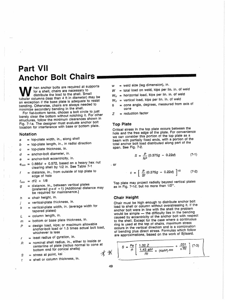 PART VII Anchor Bolt Chair | PDF