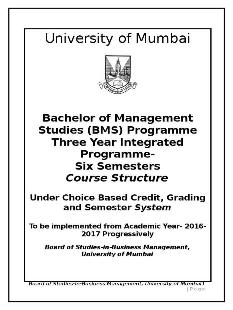 4 80 Bms Semester I and II Syllabus With Course Structure 1 | PDF ...