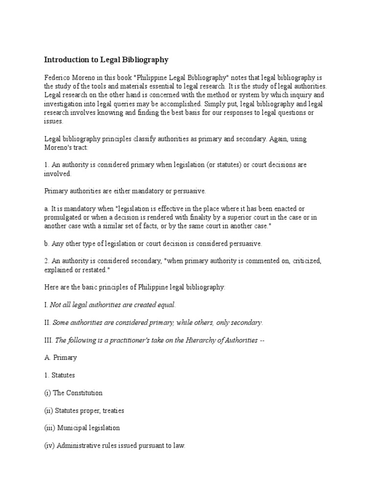 Legal Bibliography | PDF | Precedent | Public Law