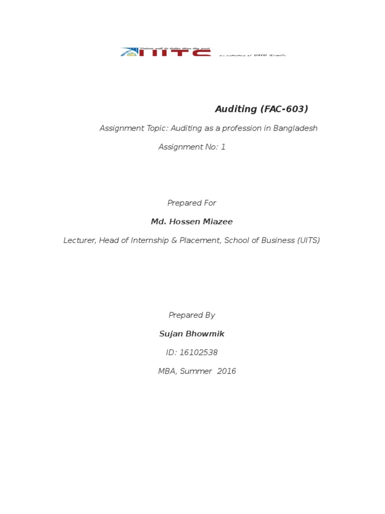 Auditing As Profession in Bangladesh | PDF | Financial Audit | Audit