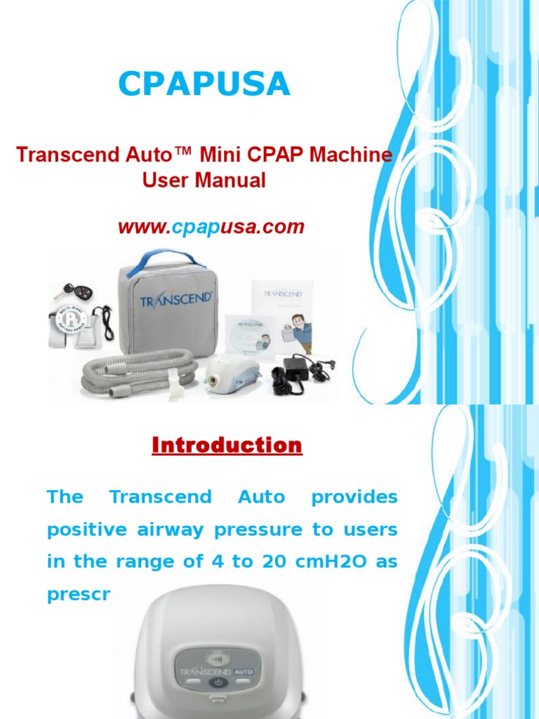 Transcend Auto Mini CPAP Machine | PDF | Usb | Computing