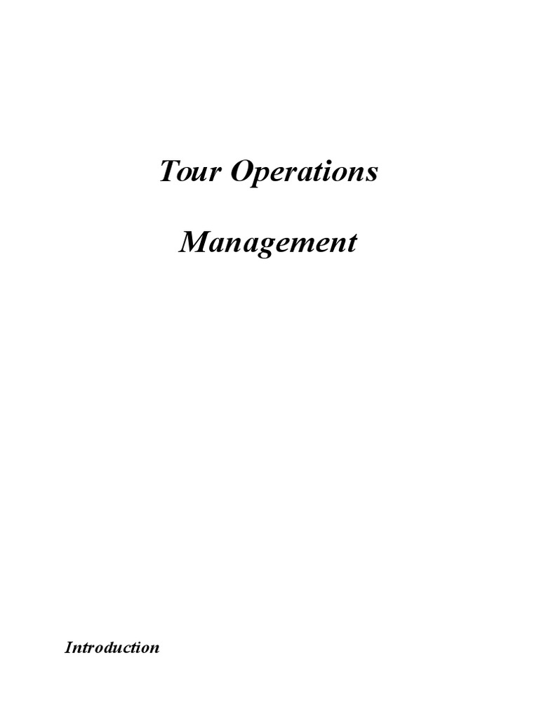 Tourism Operation Management | PDF | Tourism | Strategic Management