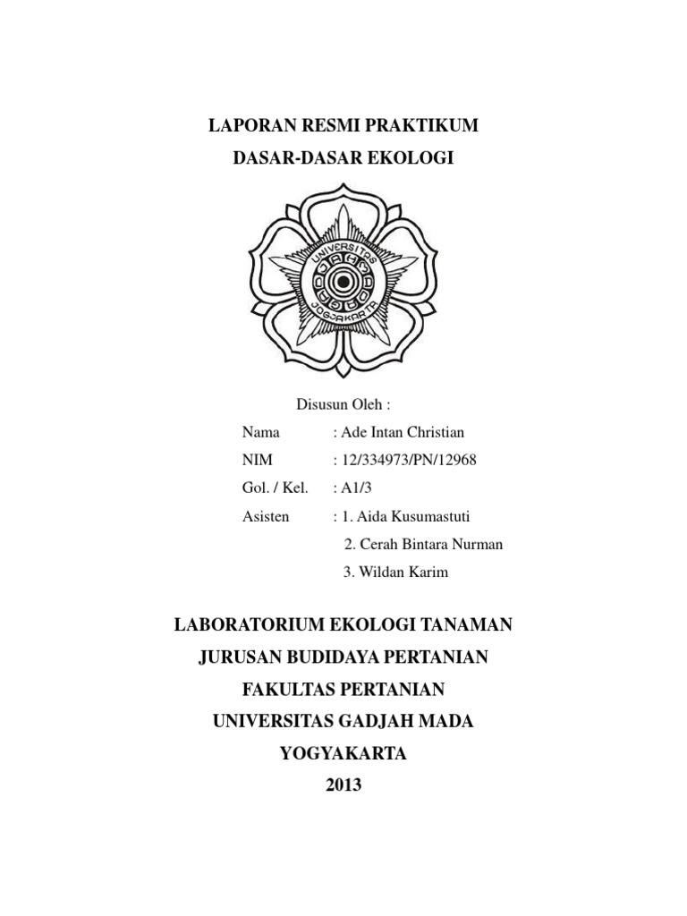 Laporan Praktikum Dasar Dasar Ekologi Ade Intan Christian | PDF | Griya ...