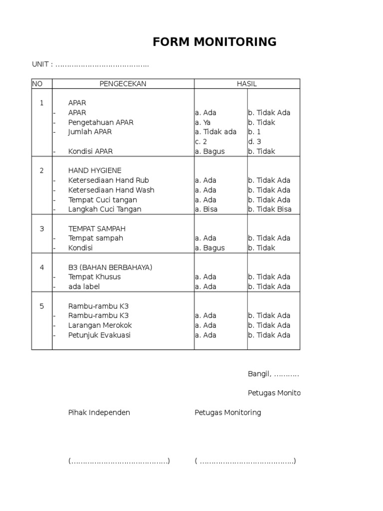Form Monitoring | PDF