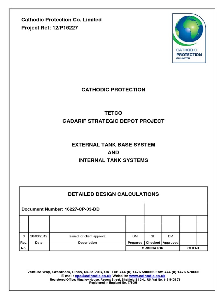 Cathodic Protection Design Calculation PDF | PDF | Electricity ...