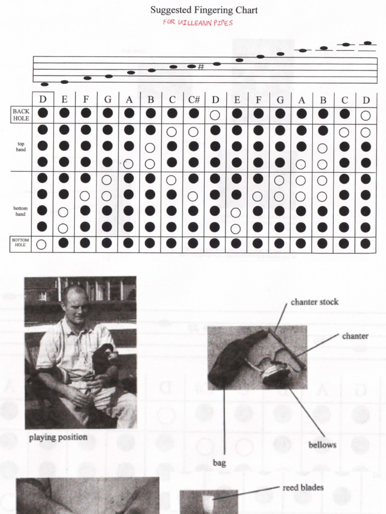 Uilleann Pipes Fingering Chart PDF | PDF