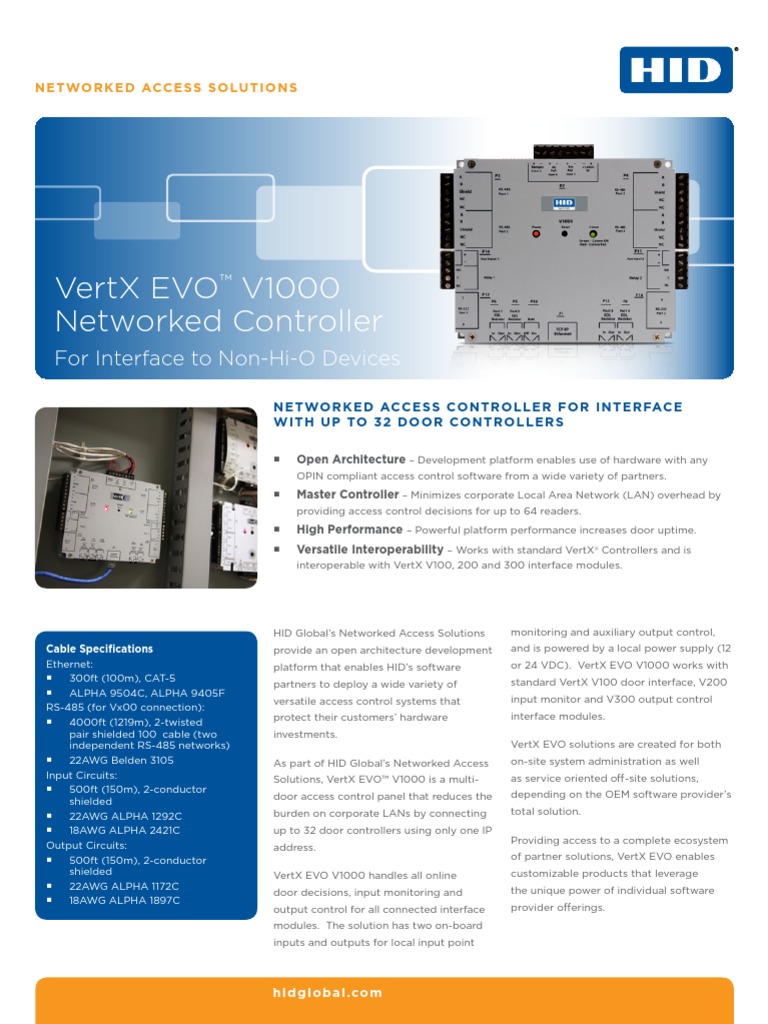 En Genetec HID Global VertX EVO V1000 Specifications Sheet | PDF ...