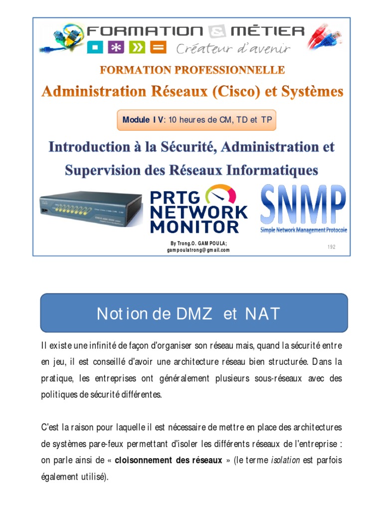 Module IV | PDF | Pare-feu (informatique) | Réseau informatique