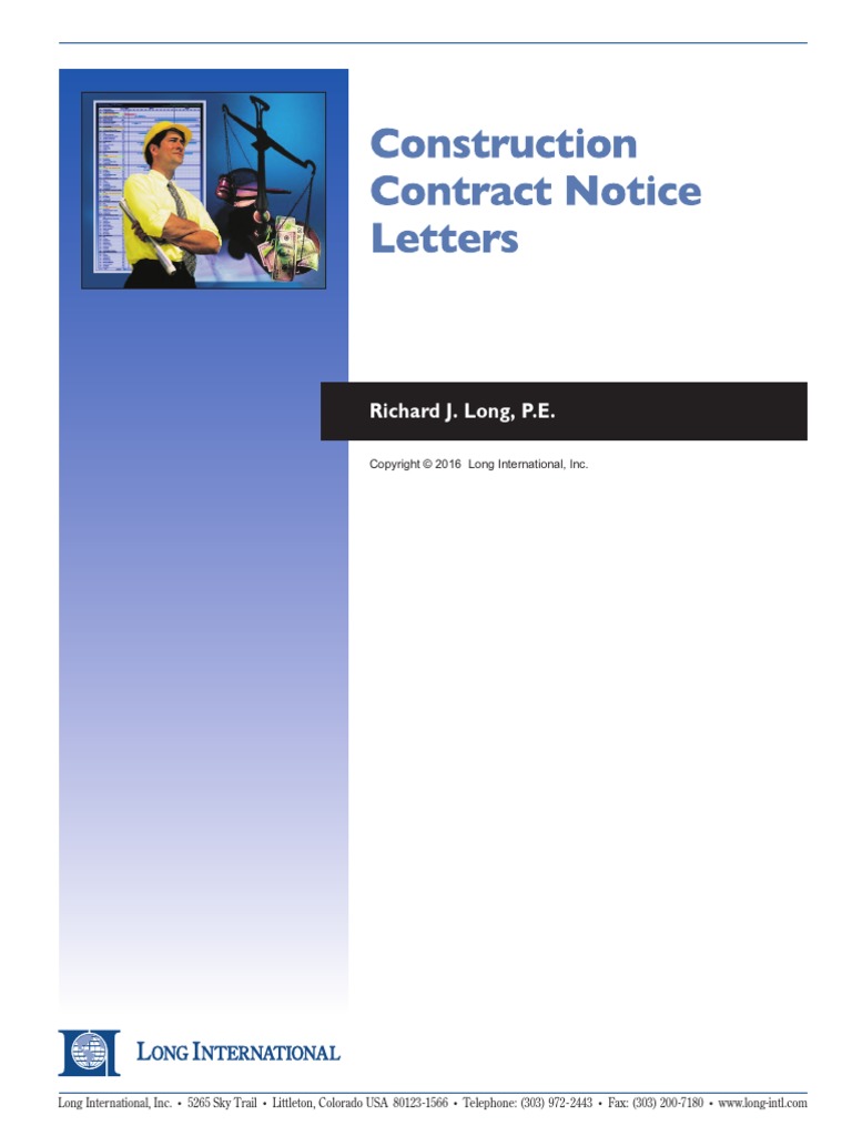 Long Intl Construction Contract Notice Letters | PDF | Construction ...