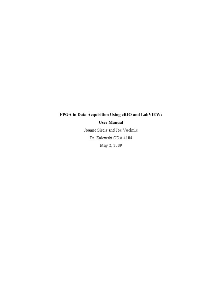 cRIO-9074 FPGA Data Acquisition Guide | PDF | Field Programmable Gate ...