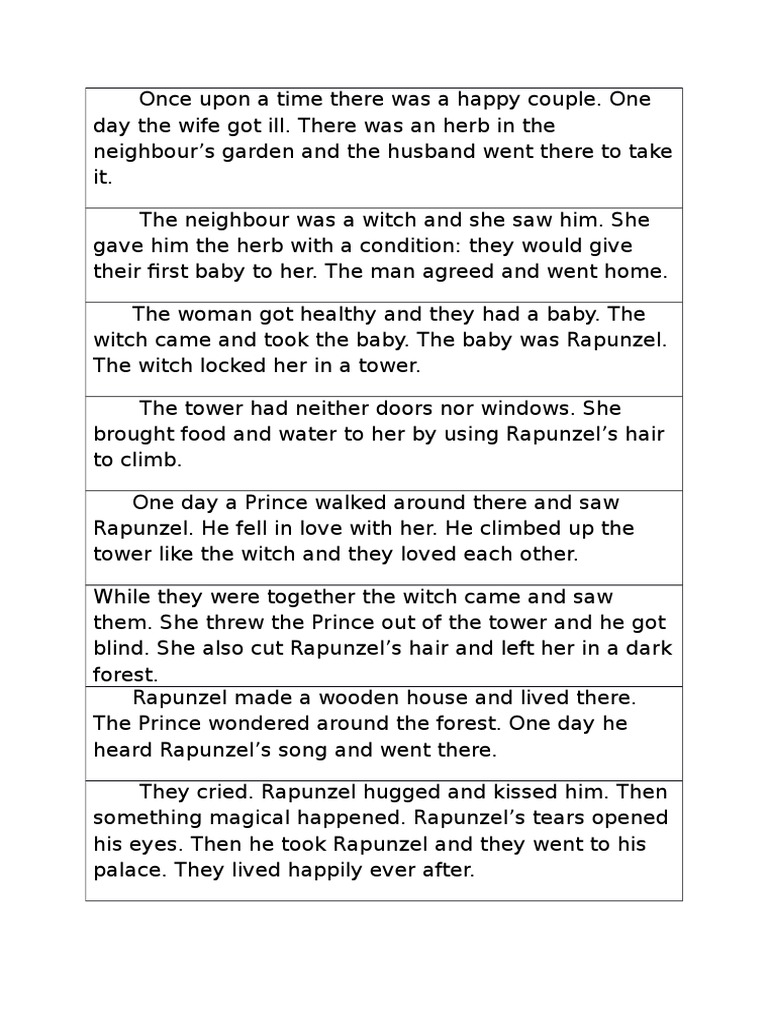 Rapunzel Rearrange Story | PDF