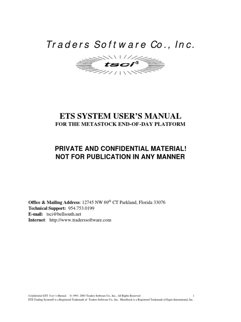 Ets Manual | PDF | Technical Analysis | Business