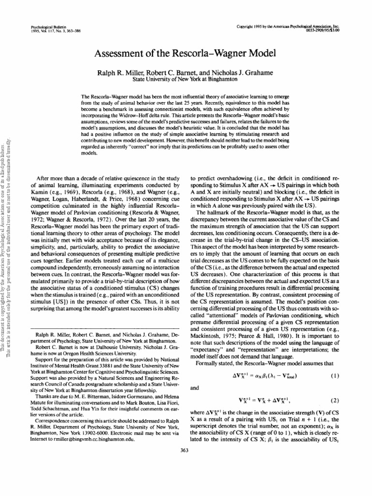 45243184-Assessment of The Rescorla-Wagner Model Miller Barnet ...