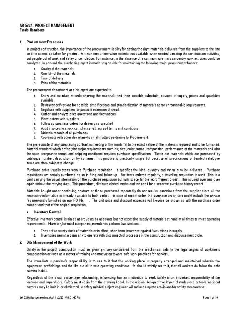 PM Materials Procurement | PDF | Industries | Production And Manufacturing