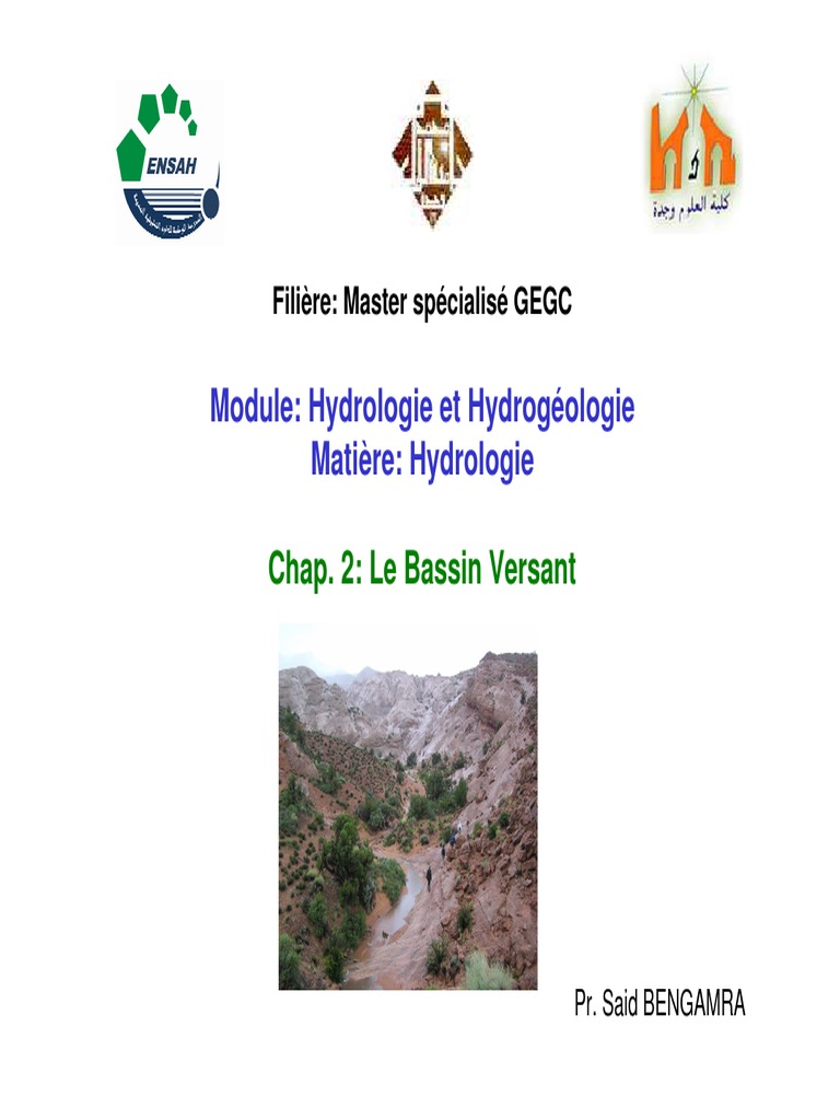 2 Cours Hydrologie BV | Bassin versant | Altitude