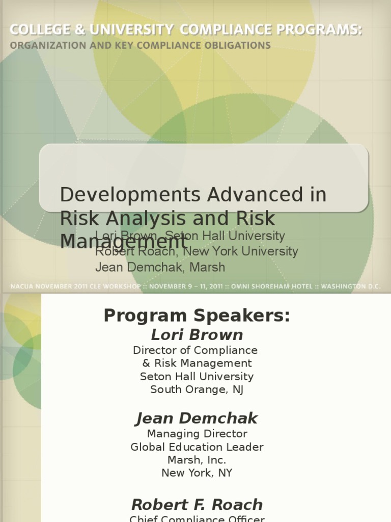 Developments Advanced in Risk Analysis and Risk Management | PDF