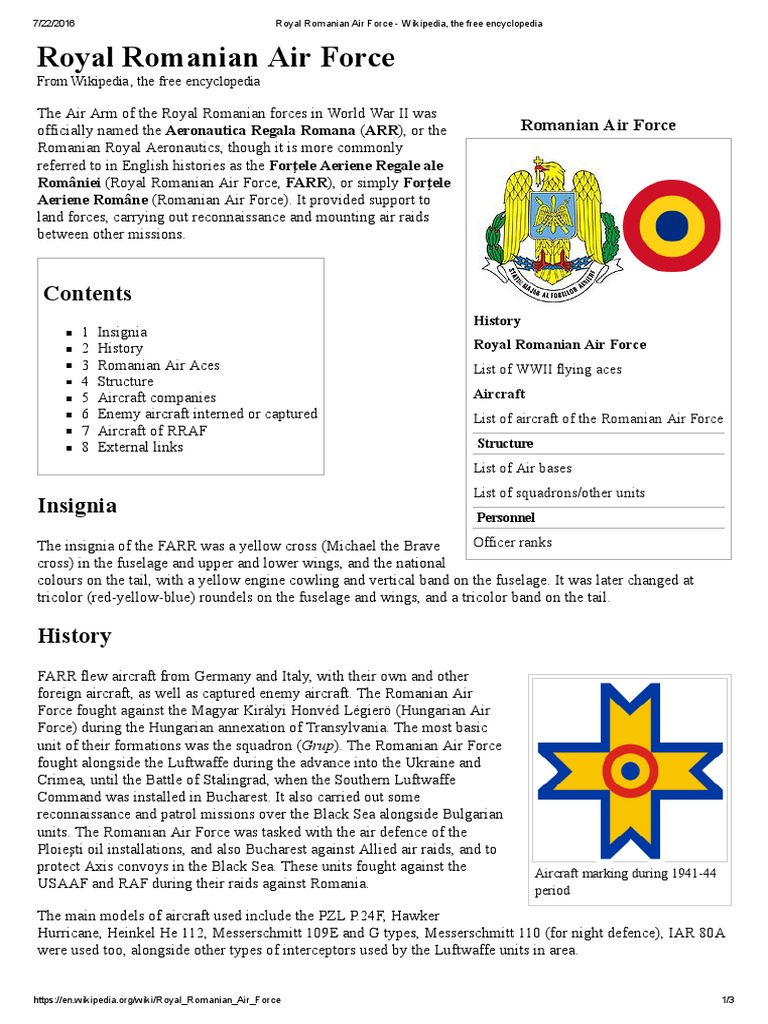 Royal Romanian Air Force | PDF | Military Aviation | Aviation