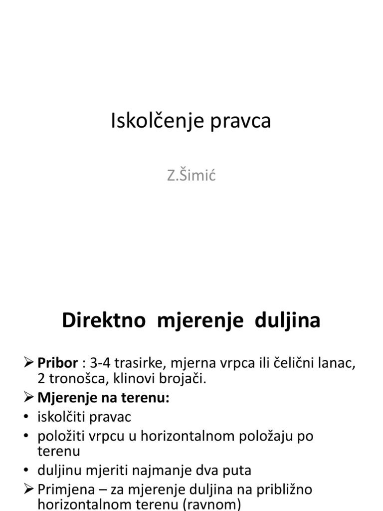 Iskolcenje Pravca Mjerenje Duljine | PDF