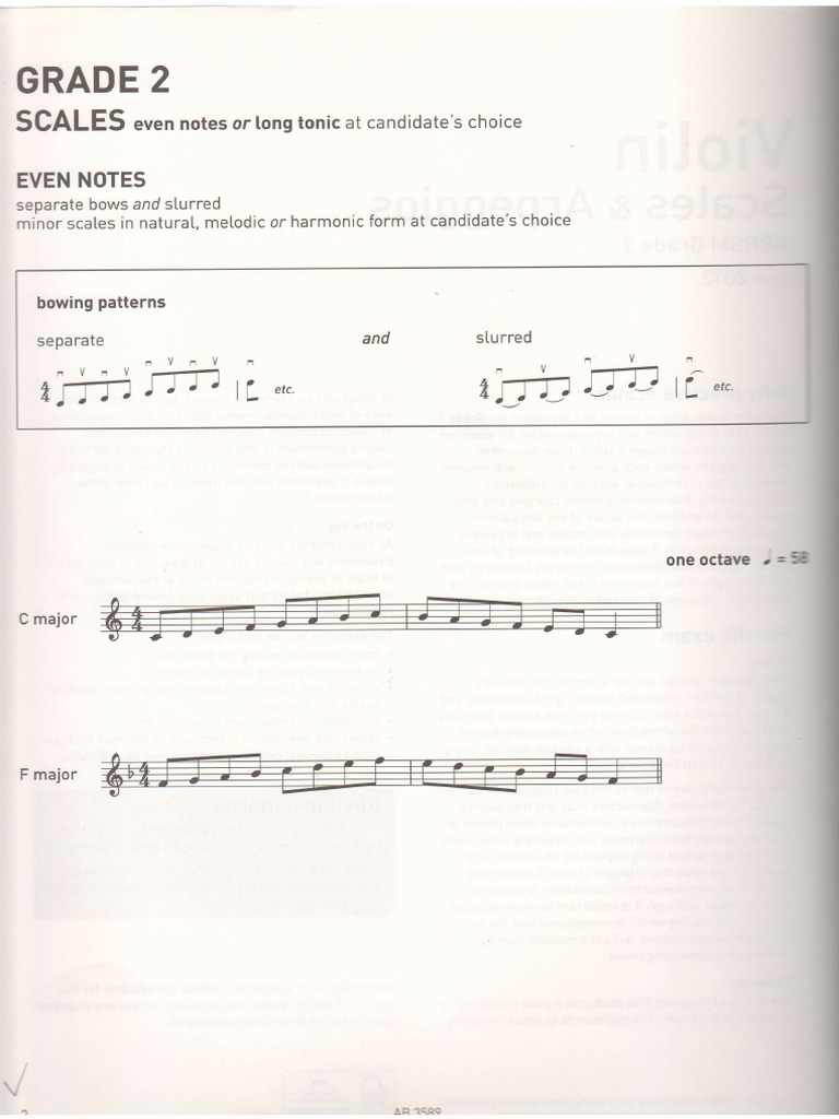 Grade 2 Violin Scales