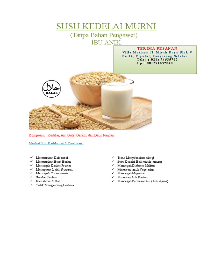 Brosur Susu Kedelai | PDF