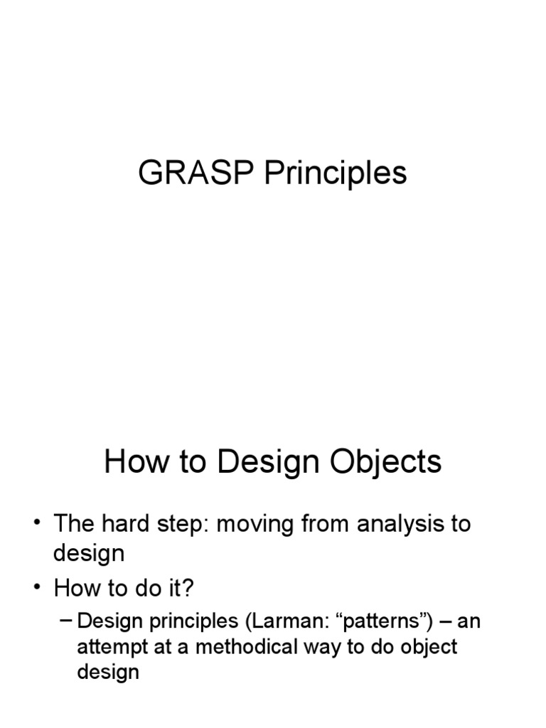 Grasp Principles Object Computer Science Object Oriented Programming