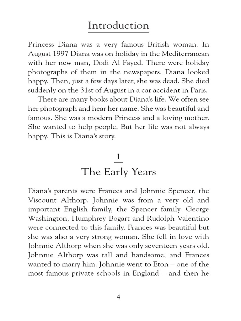Princess Diana Chapter 1 | PDF | Diana | Family