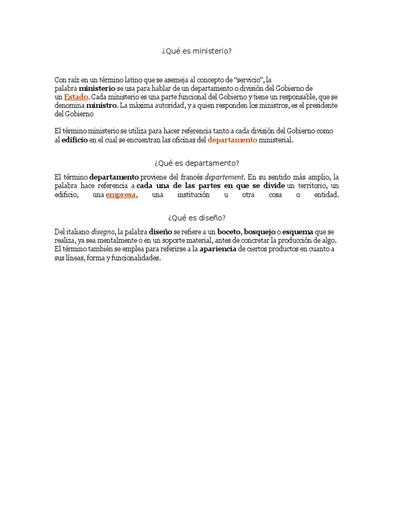 Definición de Ministerio y su Función | PDF | Arte