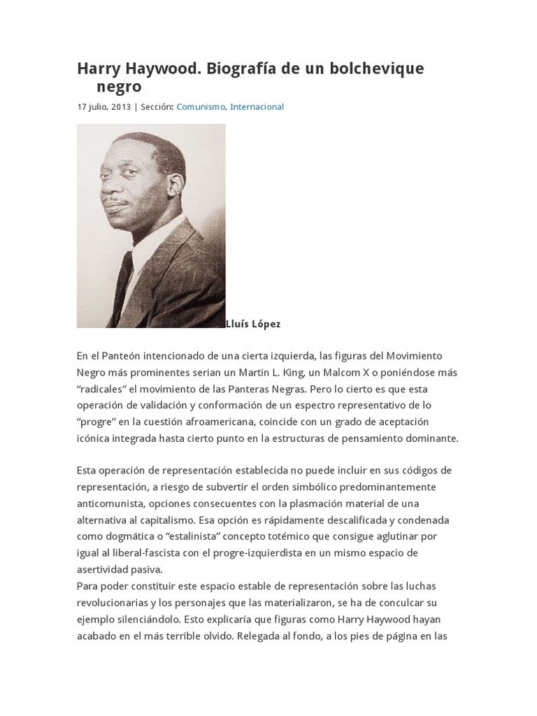 Harry Haywood | PDF | Comunismo | Racismo