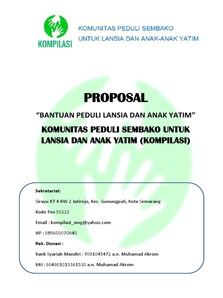 Proposal Permohonan Bantuan Donasi Untuk Lansia Dan Anak Yatim - Komunitas Kompilasi | PDF
