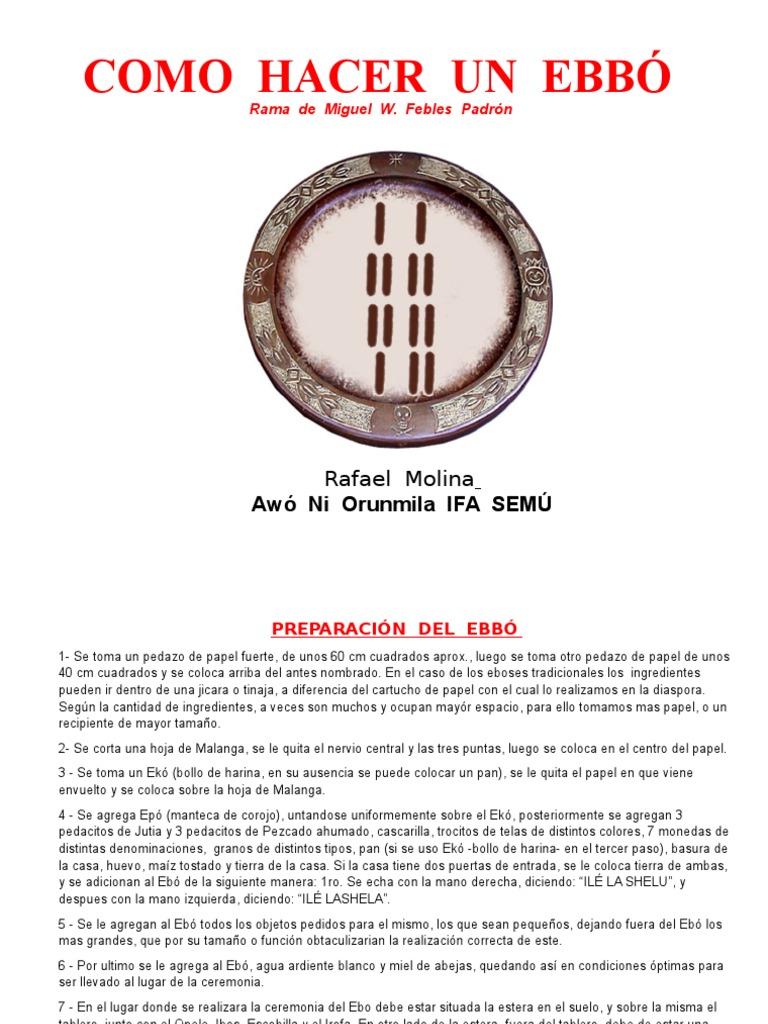 Como Hacer Un Ebbo | PDF | Santeria | Religión étnica