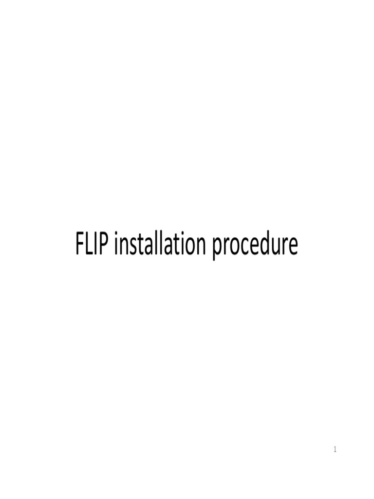 FLIP Installation Procedure | PDF