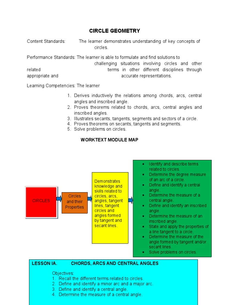 Circle Geometry | Download Free PDF | Circle | Angle