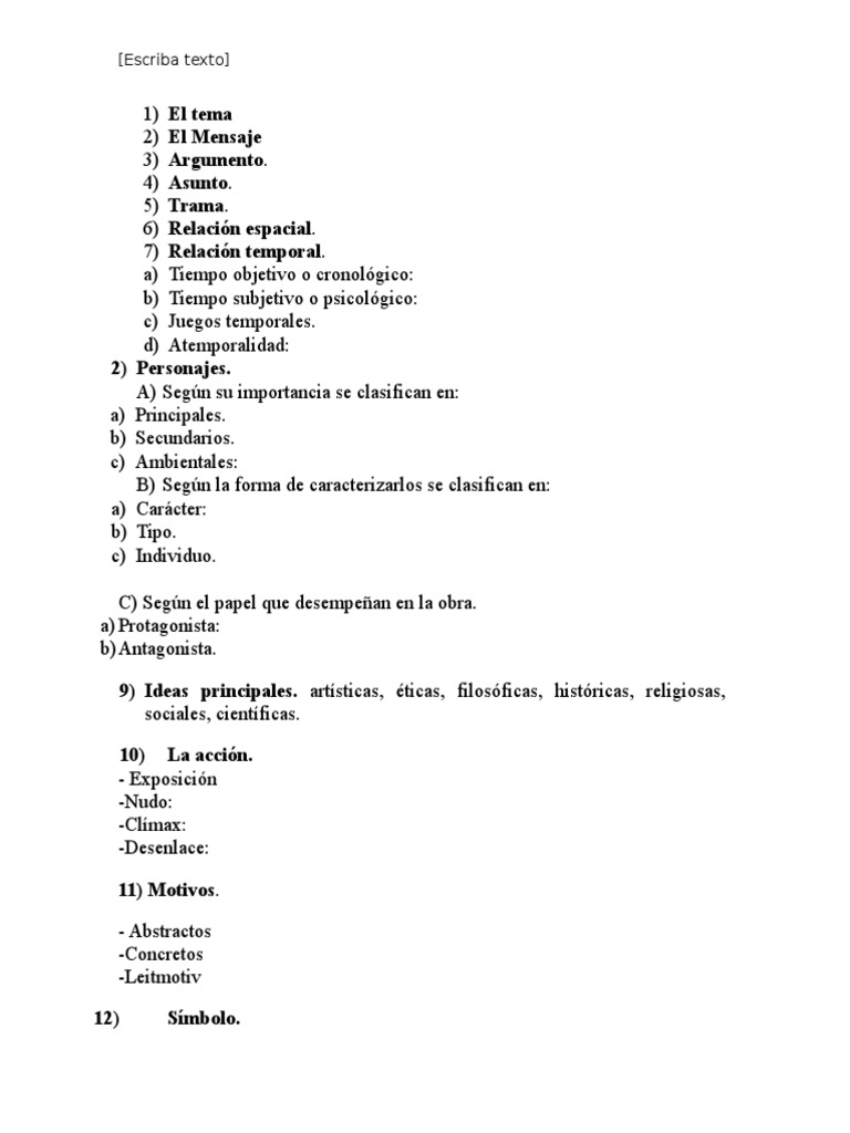Análisis de la obra narrativa | PDF | Autor | Trama (narrativa)