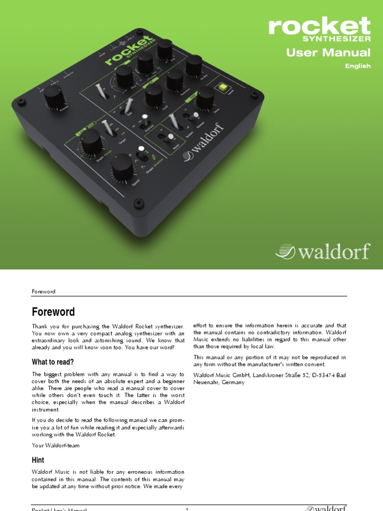 Rocket Manual PDF | PDF | Synthesizer | Usb