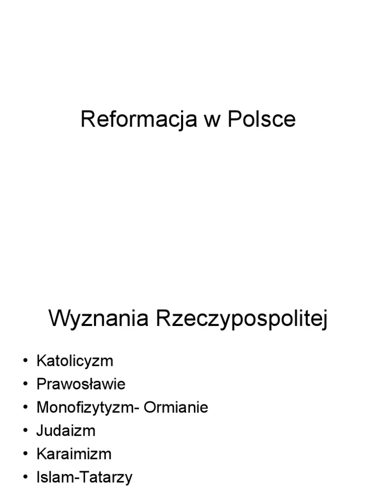 Reformacja W Polsce | PDF